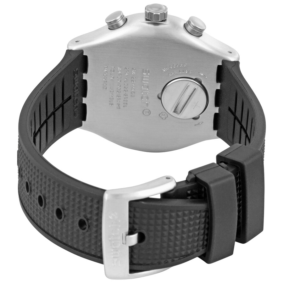 Swatch Very Dark Grid Chronograph Quartz Black Dial Men's Watch YVS461 ...