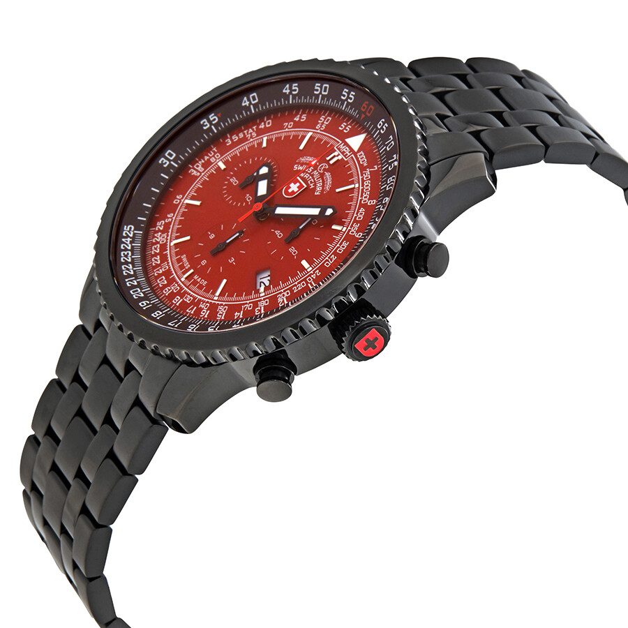 Swiss Military Thunderbolt Chronograph Quartz Red Dial Men's Watch 2958 ...