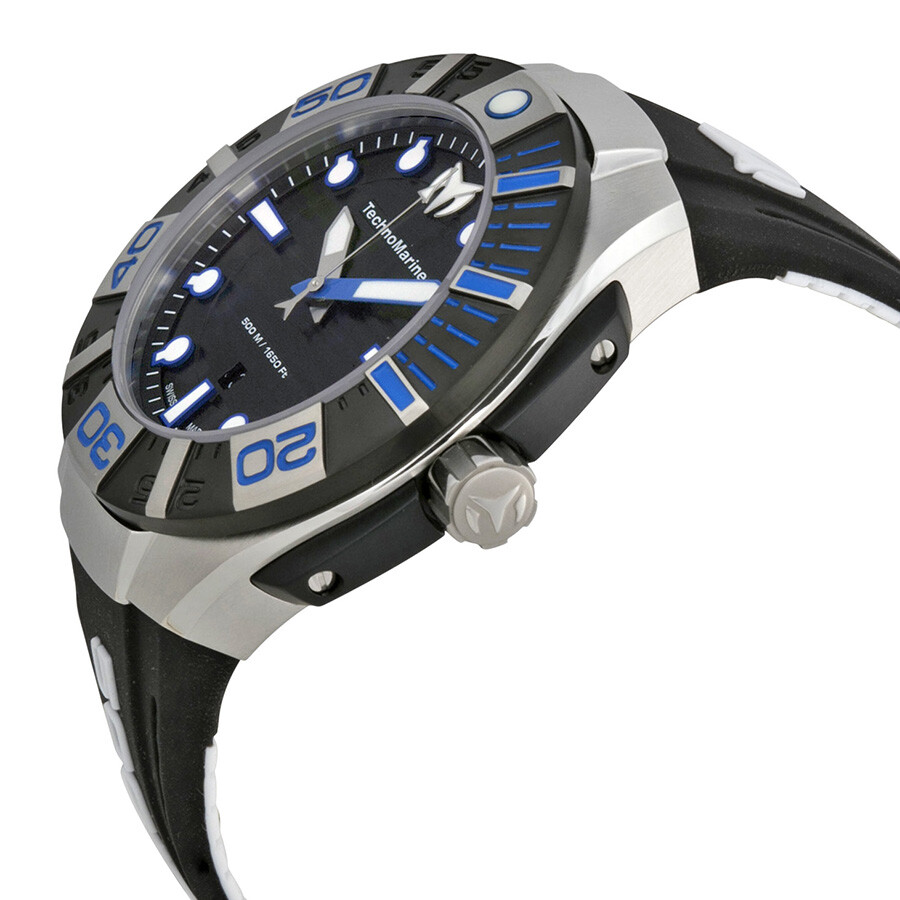 Technomarine Black Reef Black Dial Black Silicone Unisex Watch 513001 ...