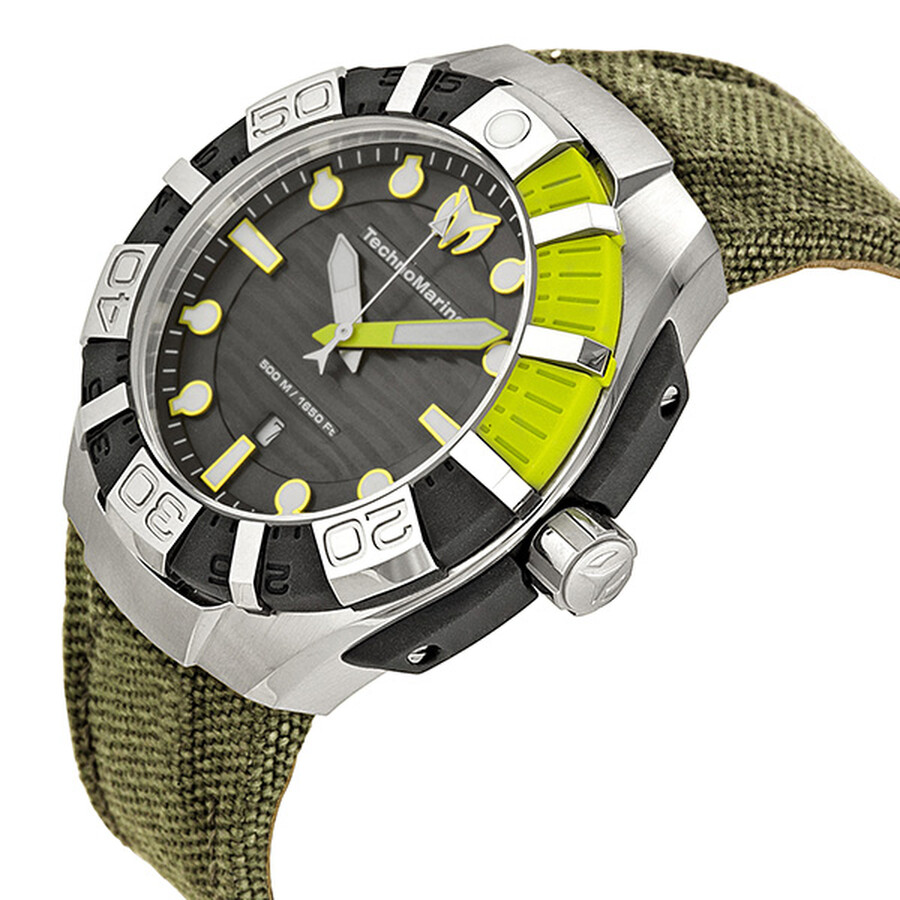 Technomarine Black Reef Grey Dial Stainless Steel Men's Watch 512002 TM ...