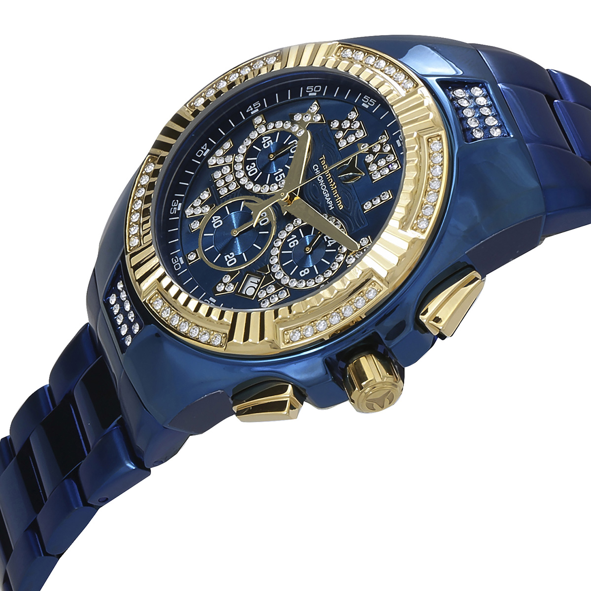 Technomarine Cruise Chronograph Quartz Crystal Blue Dial Men's Watch TM ...