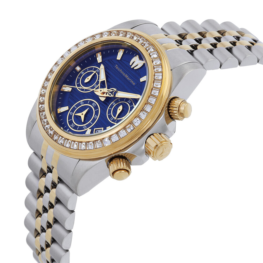 Technomarine Manta Chronograph GMT Quartz Crystal Blue Dial Ladies ...