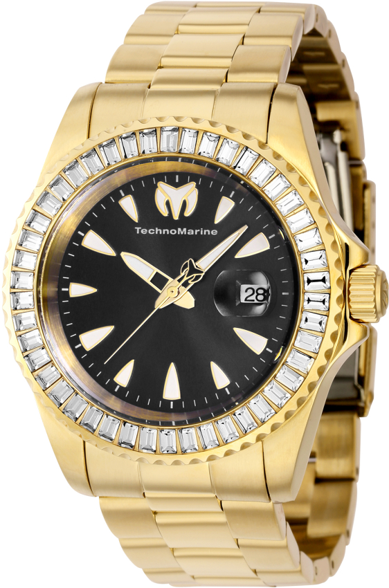 Technomarine Manta Quartz Date Crystal Black Dial Men's Watch TM-222072 ...