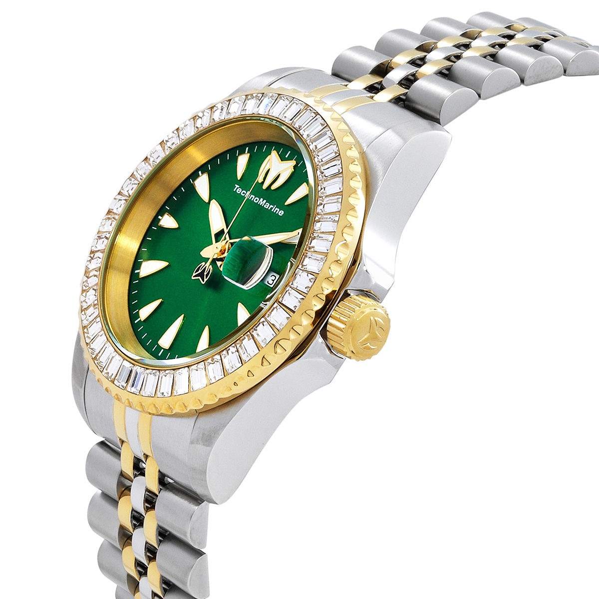 Technomarine Manta Quartz Date Crystal Green Dial Men's Watch TM-222061 ...