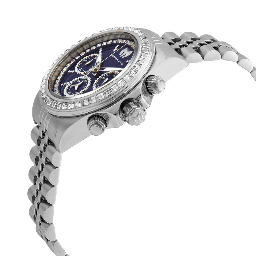 Technomarine Manta Ray Chronograph Quartz Crystal Blue Dial Ladies ...