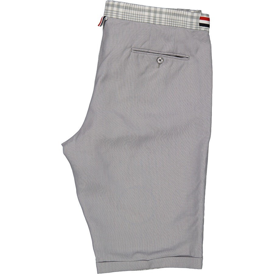 Thom Browne Light Grey Crispy Linen Low Rise Skinny Shorts, Brand Size ...