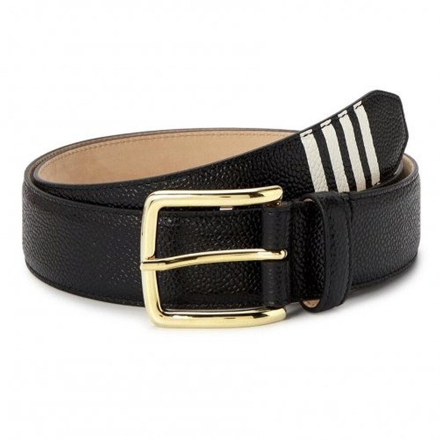 Thom Browne Men's Black Classic Belt With 4 Bar Stripe, Size 90 cm MCX049A 00198 001 - Apparel ...