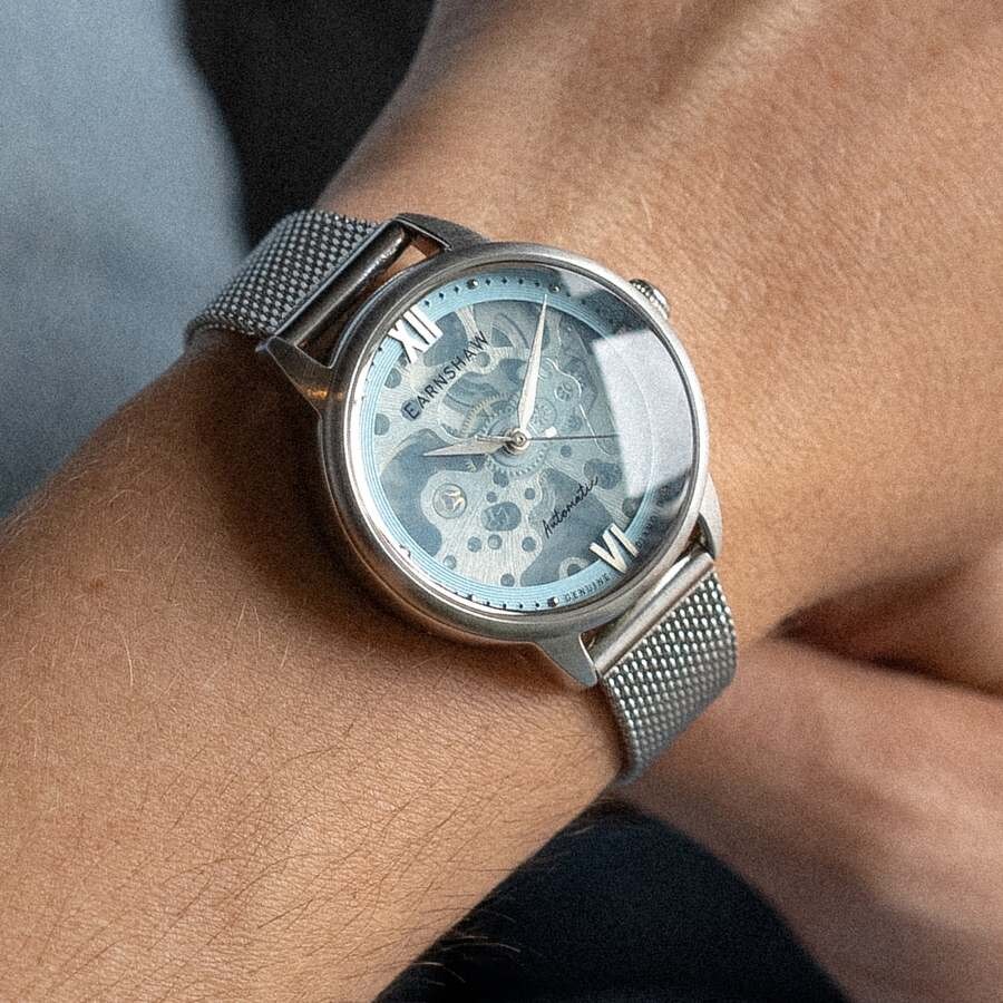 Thomas Earnshaw Anning Automatic Blue Dial Ladies Watch ES-8154-01 ...