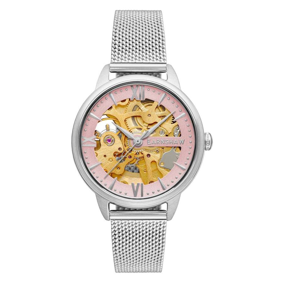 Thomas Earnshaw Anning Automatic Pink Dial Ladies Watch ES-8150-22 ...