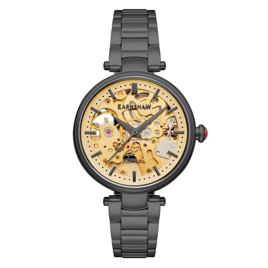 Thomas Earnshaw Charlotte Automatic Gold Dial Ladies Watch ES-8160-55 ...