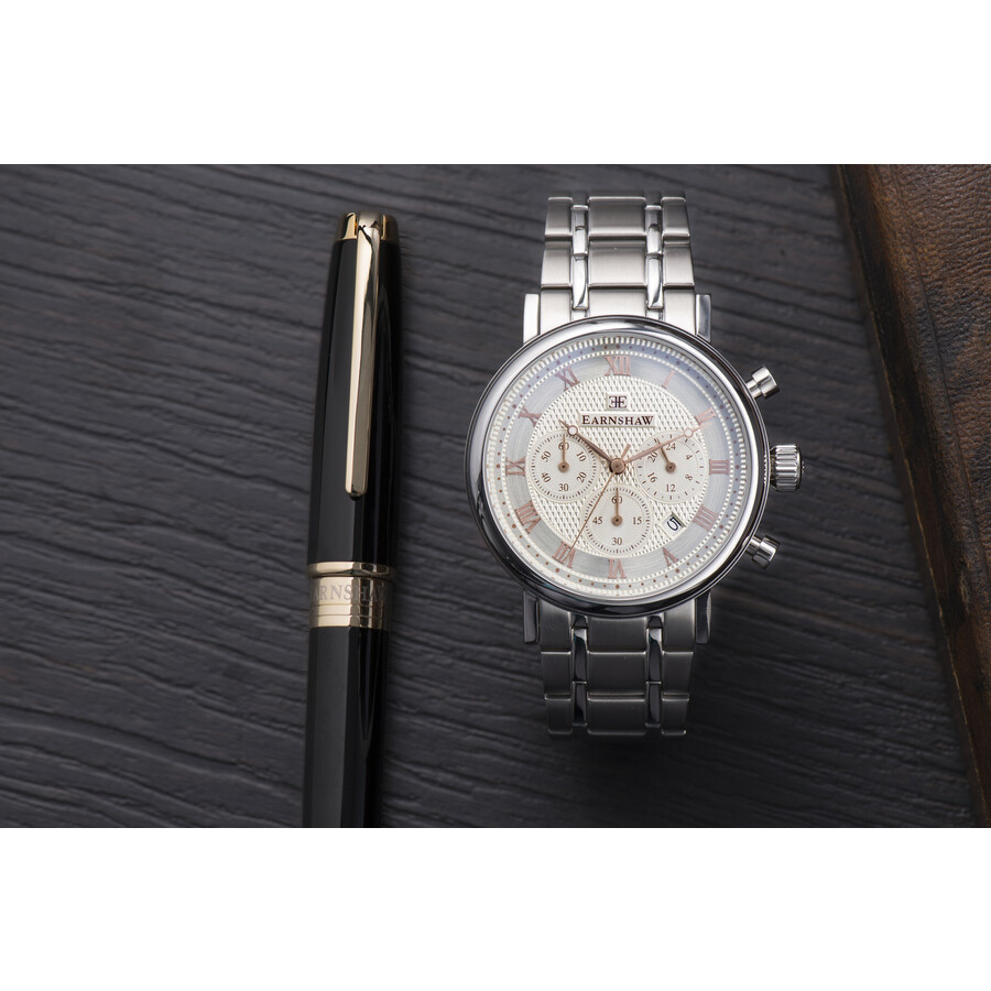 Thomas Earnshaw Fitzroy Chronograph Silver Dial Men's Watch ES-8051 ...