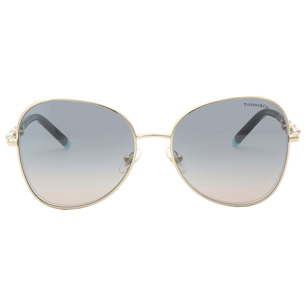 Tiffany & Co. Gradient Blue Mirrored Silver Aviator Ladies Sunglasses ...