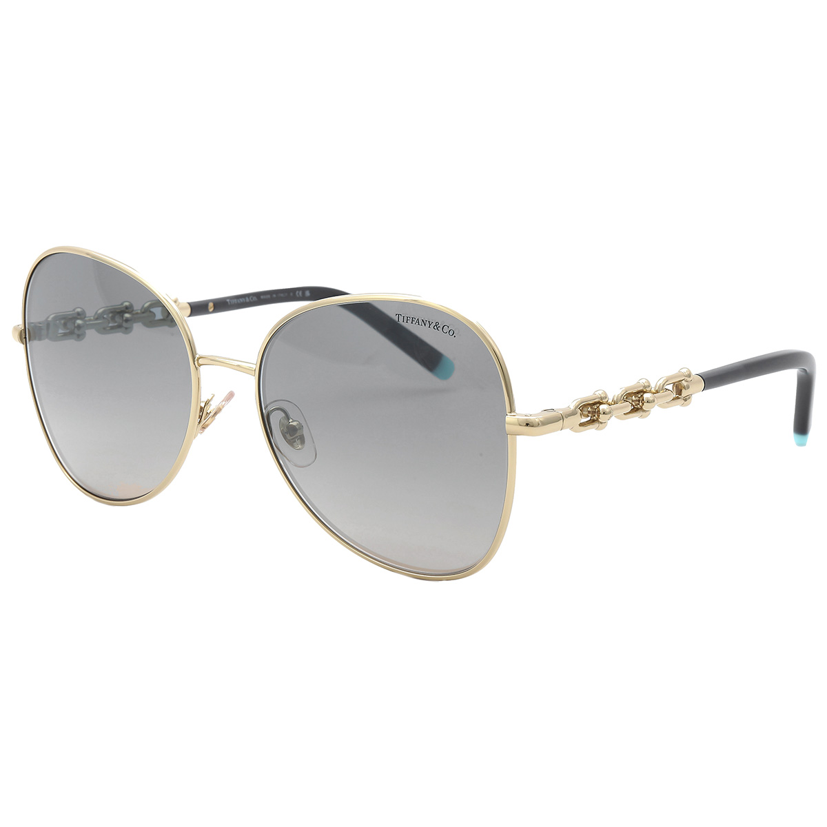 Tiffany & Co. Gradient Blue Mirrored Silver Aviator Ladies Sunglasses ...