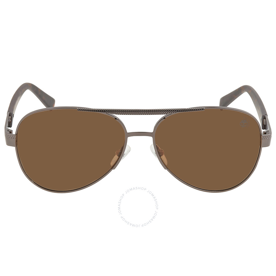 Timberland Polarized Brown Pilot Mens Sunglasses Tb9214 09h 61