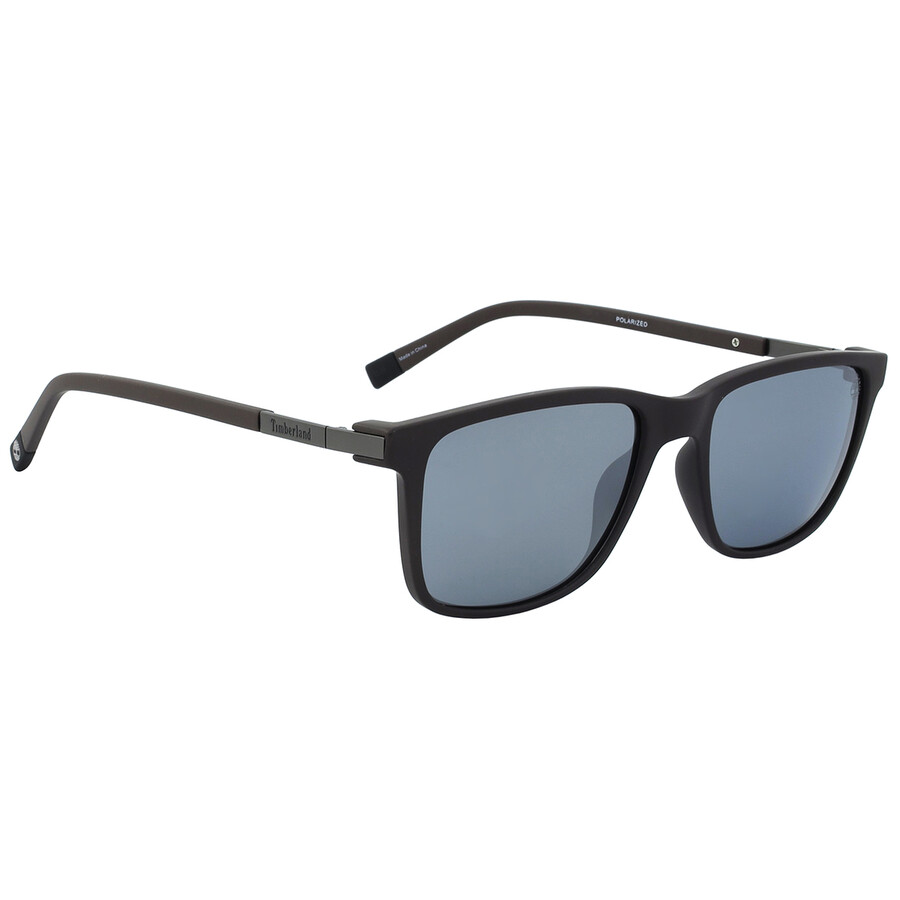 Timberland Silver Flash Smoke Rectangular Men's Sunglasses TB9152 47D ...