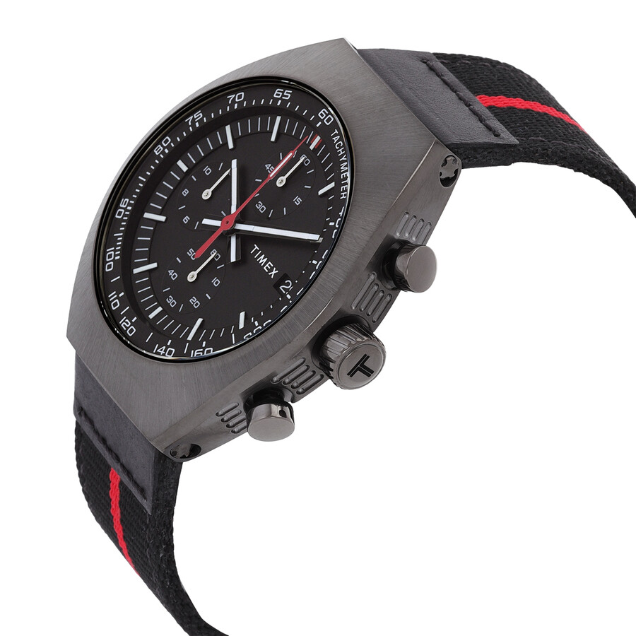 Timex Legacy Tonneau Chronograph Quartz Black Dial Men's Watch ...