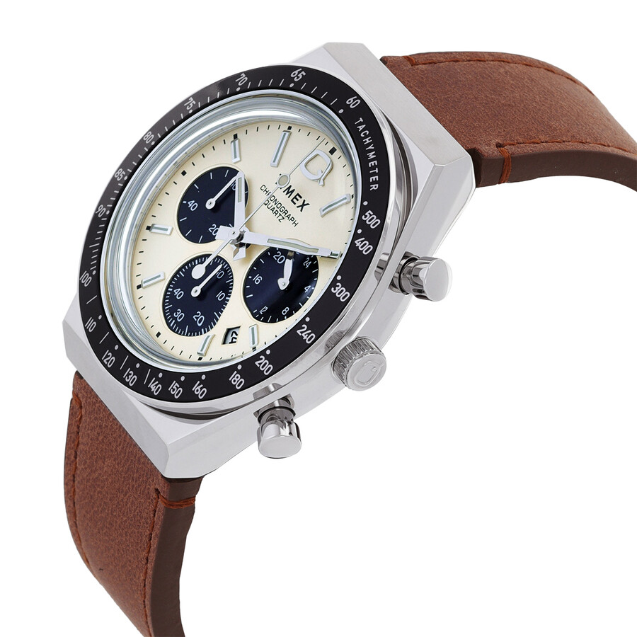 Timex Q Chronograph Quartz Cream Dial Men's Watch TW2V42800 TW2V42800ZV ...