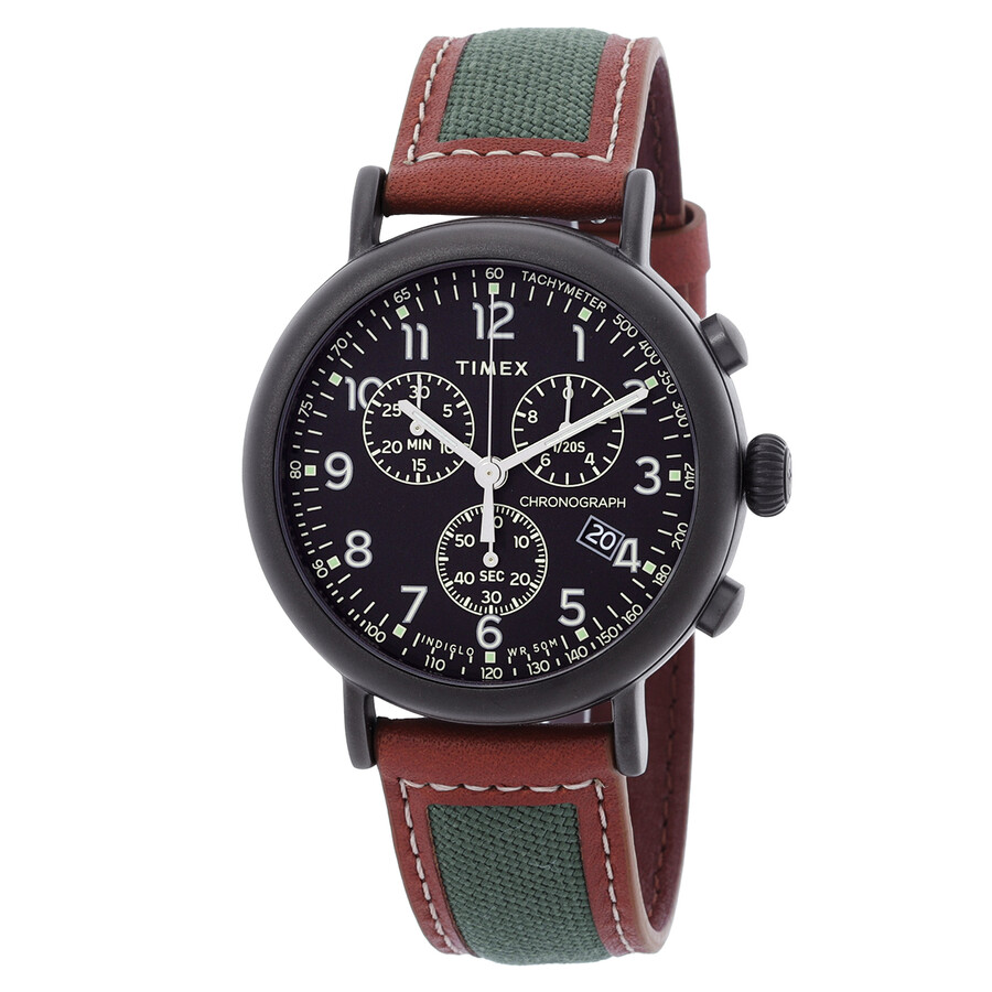 Timex Standard Chronograph Quartz Black Dial Men's Watch TW2U58000 ...