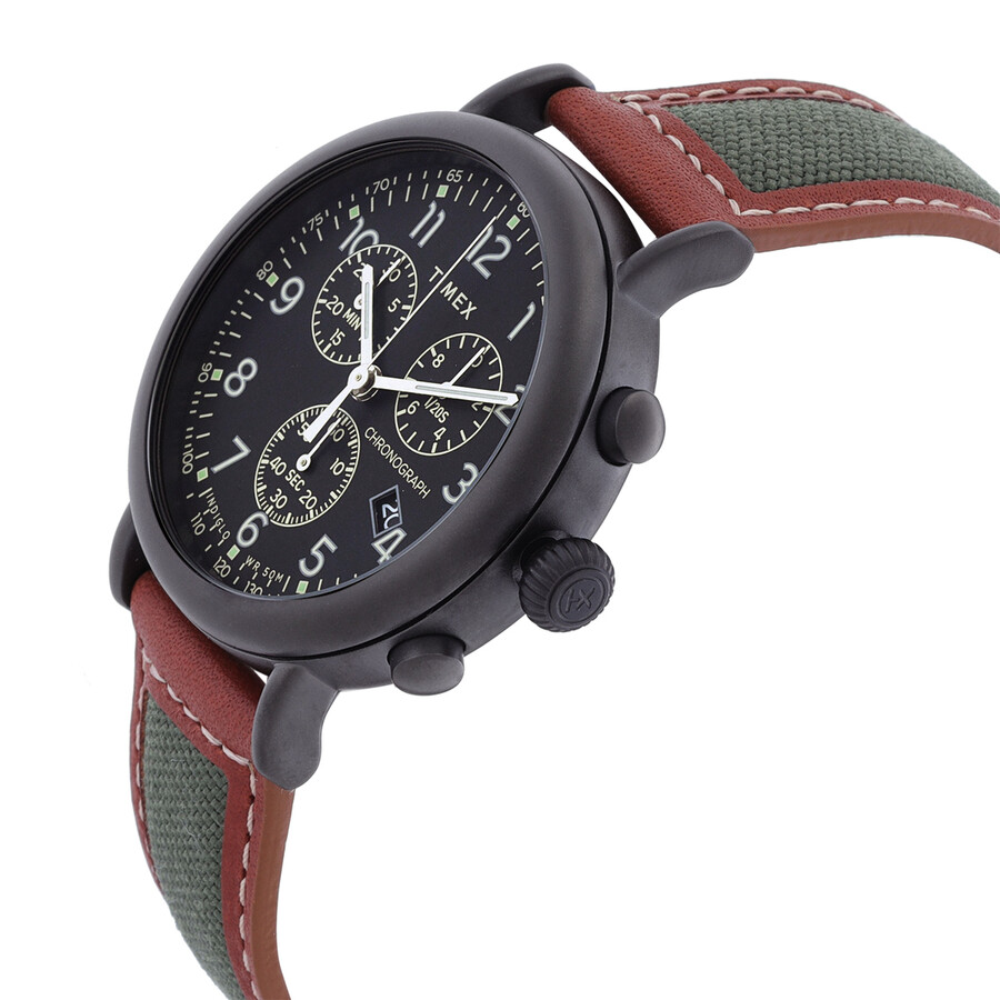 Timex Standard Chronograph Quartz Black Dial Men's Watch TW2U58000 ...