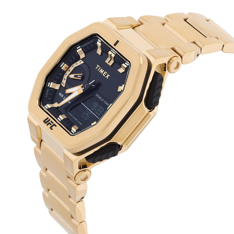 Timex UFC Colossus Alarm World Time Quartz Analog-Digital Black Dial ...
