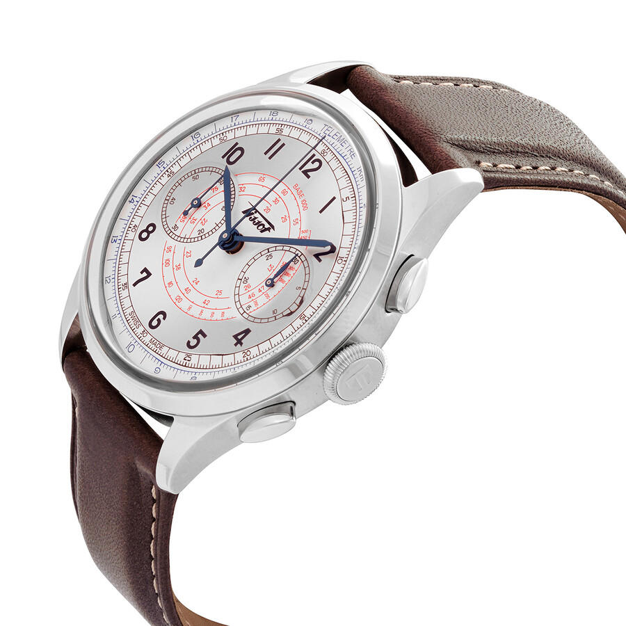 Tissot Heritage Telemeter Chronograph Automatic Silver Dial Men's Watch ...