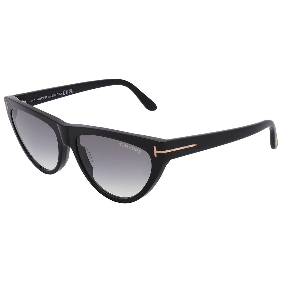 Tom Ford Amber Smoke Grey Gradient Cat Eye Ladies Sunglasses Ft0990 01b