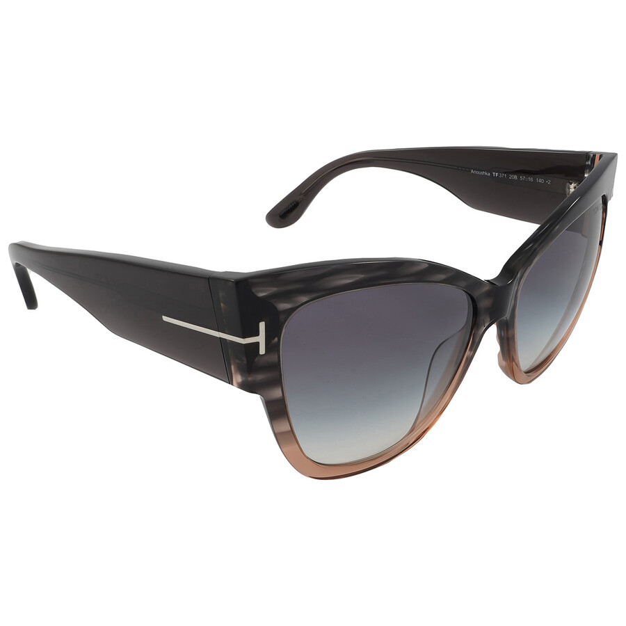 Tom Ford Anoushka Gradient Smoke Cat Eye Ladies Sunglasses FT0371 20B 57 664689646333 ...