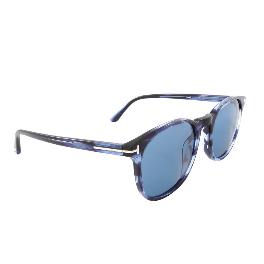 Tom Ford Ansel Blue Round Men's Sunglasses FT0858 92V 51 889214243553 ...