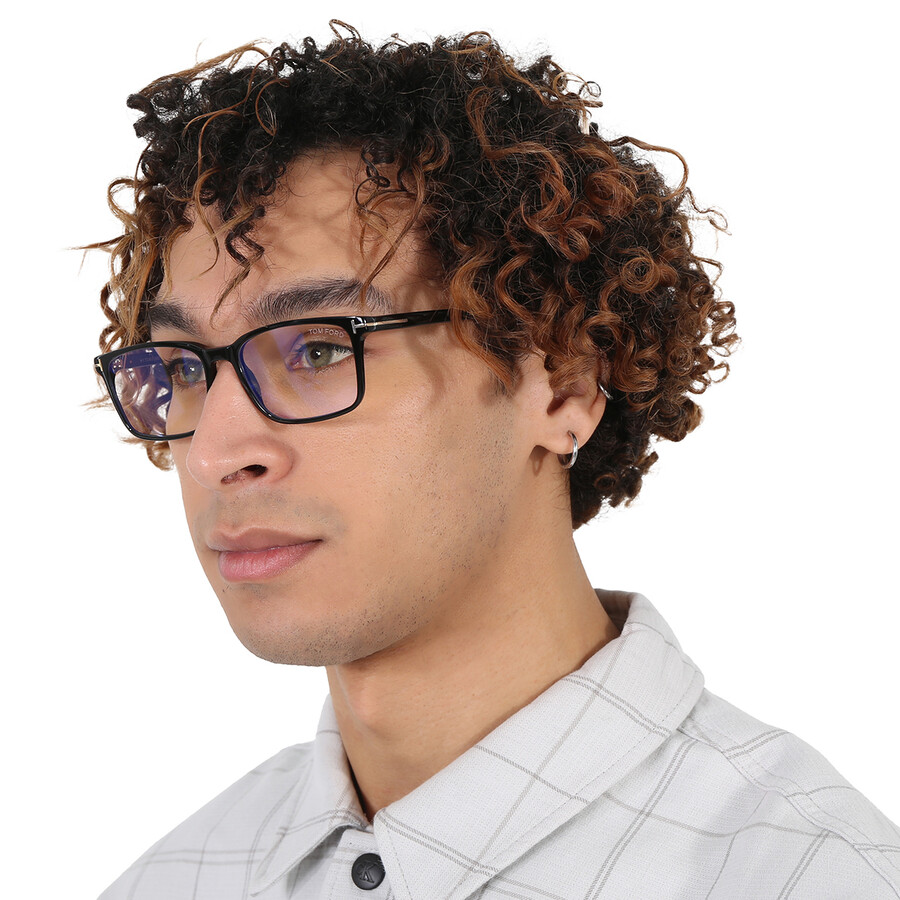 Tom Ford Blue Light Block Rectangular Men's Eyeglasses FT5735-B 001 54 ...