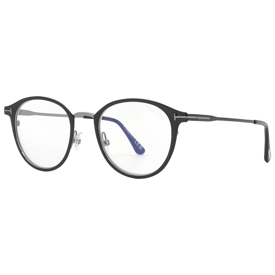 Tom Ford Blue Light Block Round Unisex Eyeglasses FT5528-B 001 49 ...