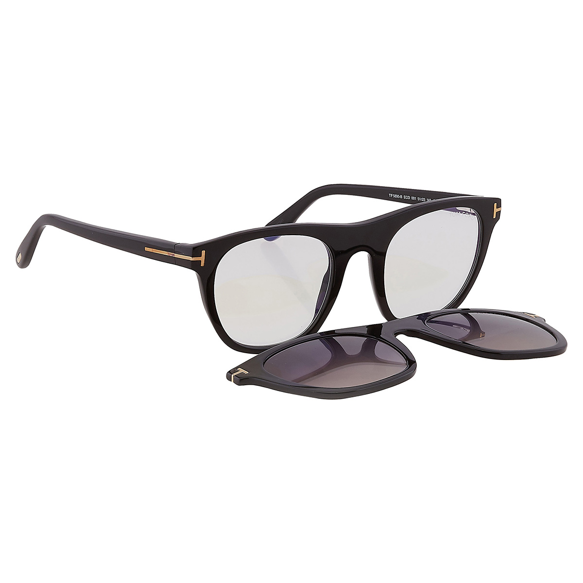 Tom Ford Blue Light Block With Grey Gradient Clip-On Oval Men's ...