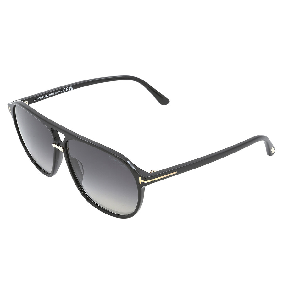 Tom Ford Bruce Smoke Gradient Navigator Men's Sunglasses FT1026 01B 61 ...
