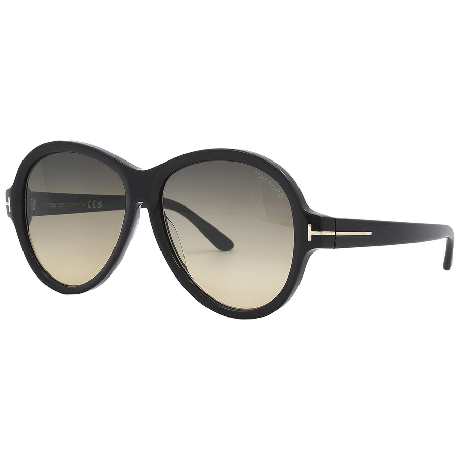 Tom Ford Camryn Smoke Gradient Oval Ladies Sunglasses FT1033 01B 59 889214404046 - Sunglasses ...