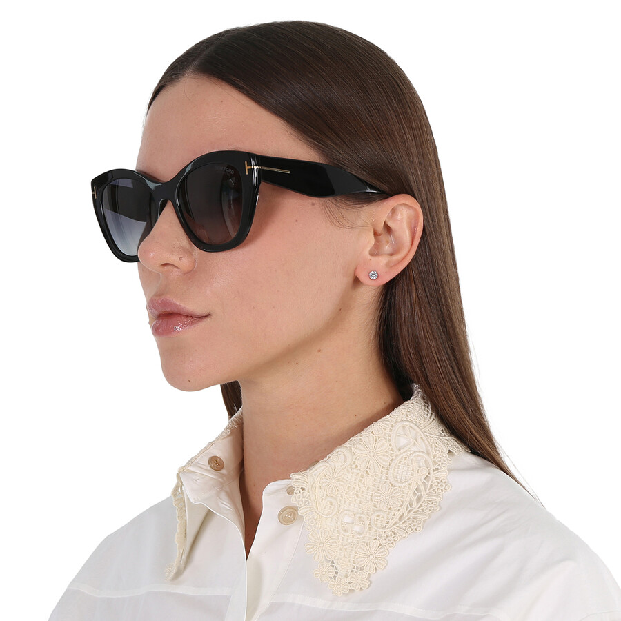 Tom Ford Cara Polarized Smoke Cat Eye Ladies Sunglasses FT0940 01D 56 ...