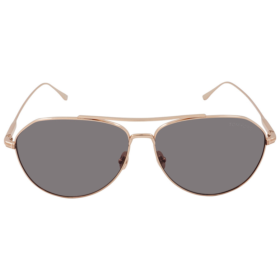 Tom Ford Cyrus Grey Pilot Titanium Men's Sunglasses FT0747 28A 62 ...