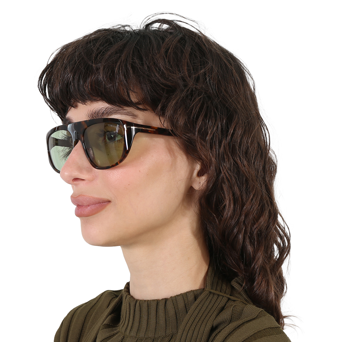 Tom Ford Edward Green Browline Unisex Sunglasses FT1002 52N 58 ...