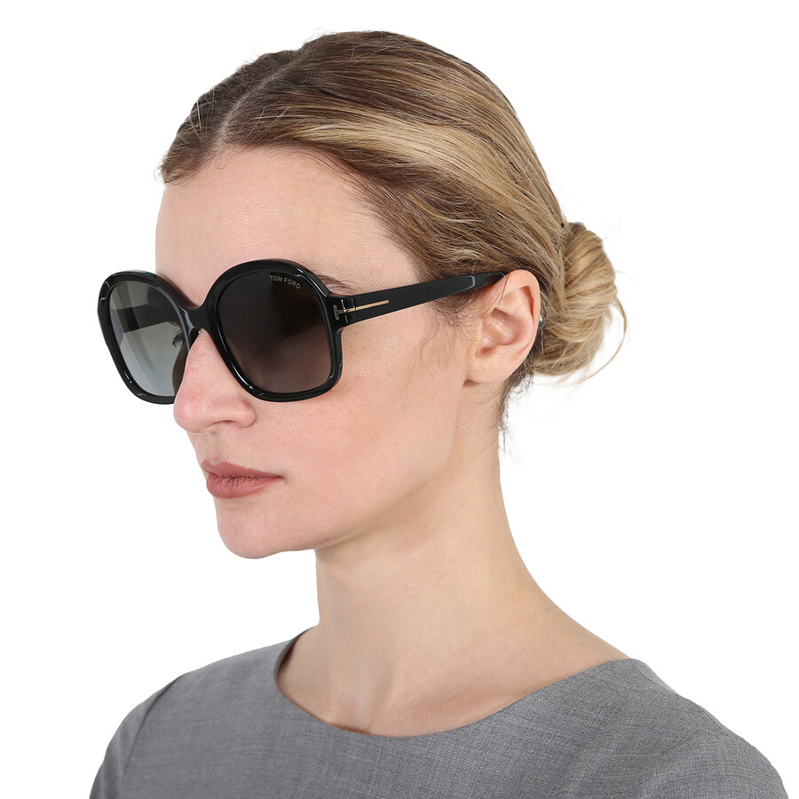 Tom Ford Hanley Smoke Gradient Square Ladies Sunglasses FT1034 01B 57 889214404077 - Sunglasses ...