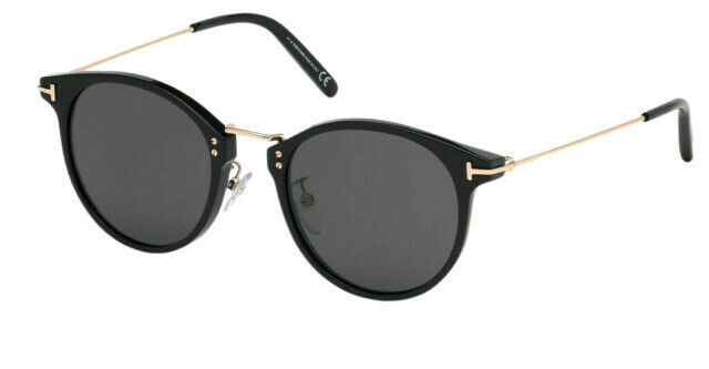 Tom Ford Jamieson Smoke Round Men's Sunglasses FT0673 01A 51 ...