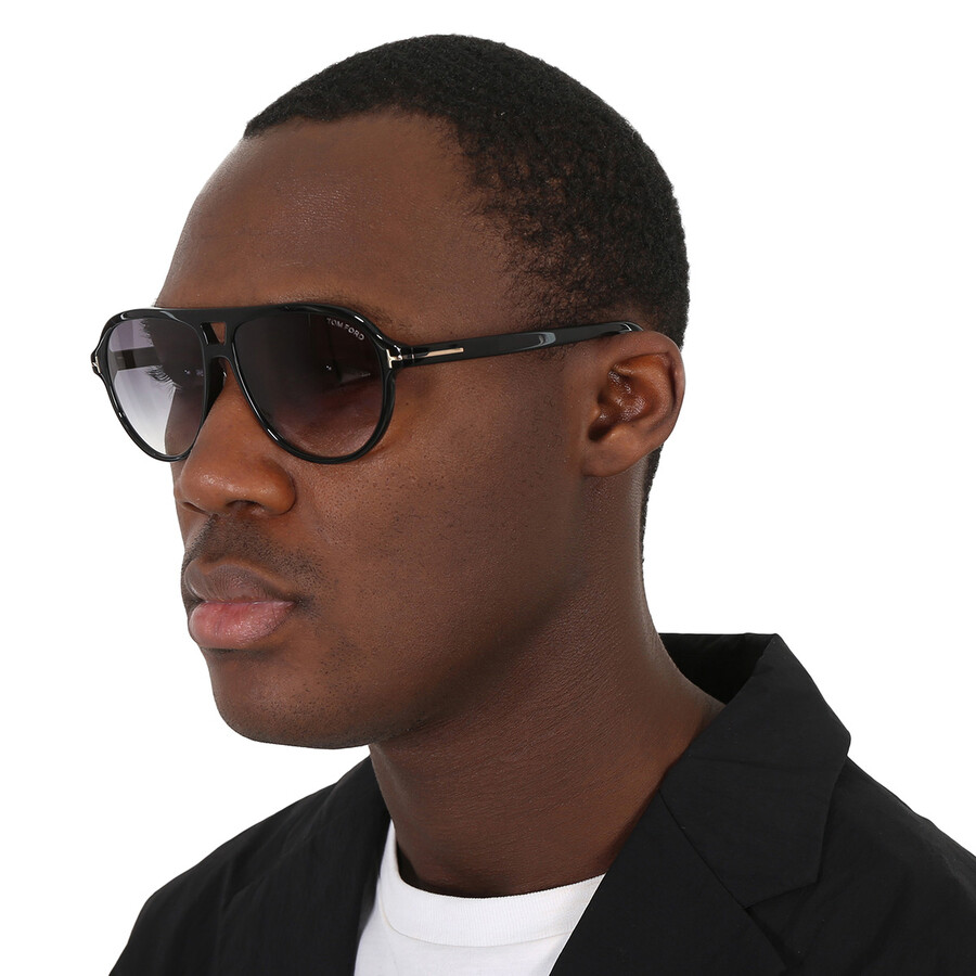 Tom Ford Jeffrey Gradient Smoke Pilot Men's Sunglasses FT0932 01B 59 ...
