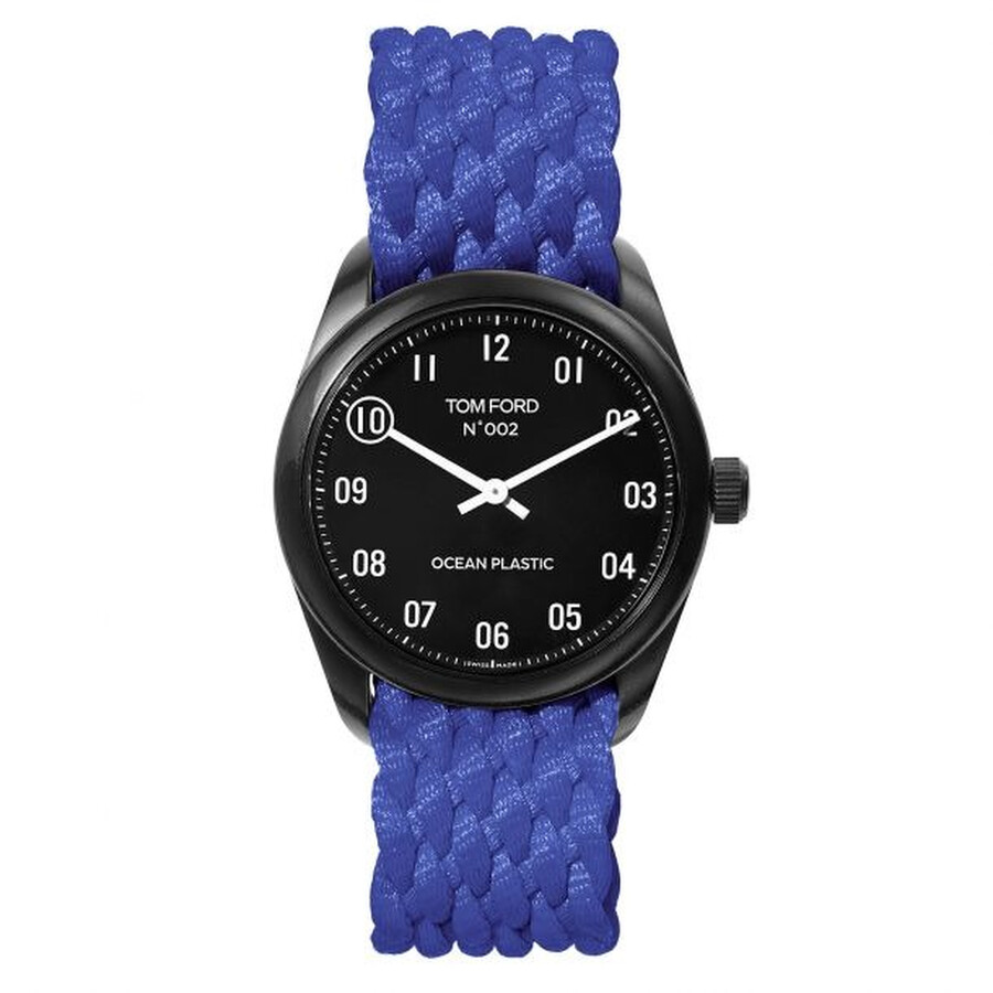 Tom Ford N.002 Ocean Plastic Quartz Black Dial Watch TF0120238778 ...