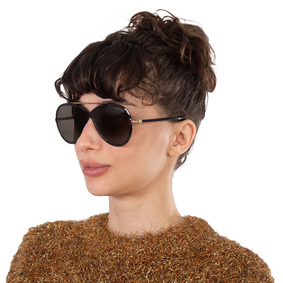 Tom Ford Rickie Smoke Butterfly Ladies Sunglasses FT1007 01A 65 ...
