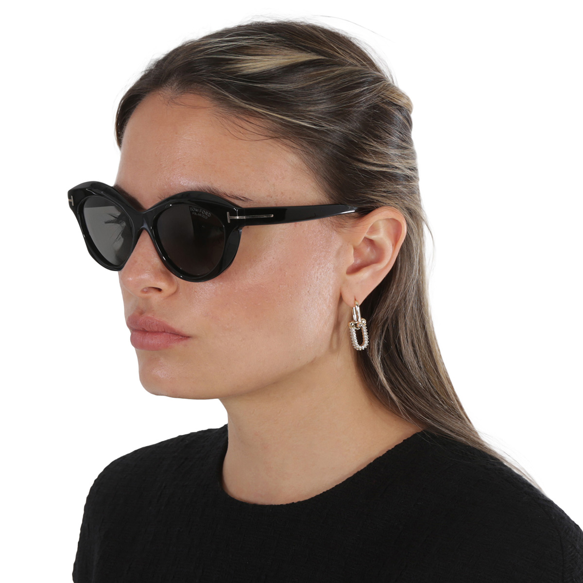 Tom Ford Toni Polarized Smoke Cat Eye Ladies Sunglasses FT1111 01D 53 ...