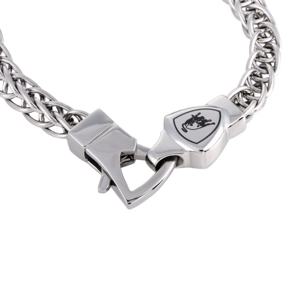 Tonino Lamborghini Stainless Steel and Black Crystal Chain Bracelet ...