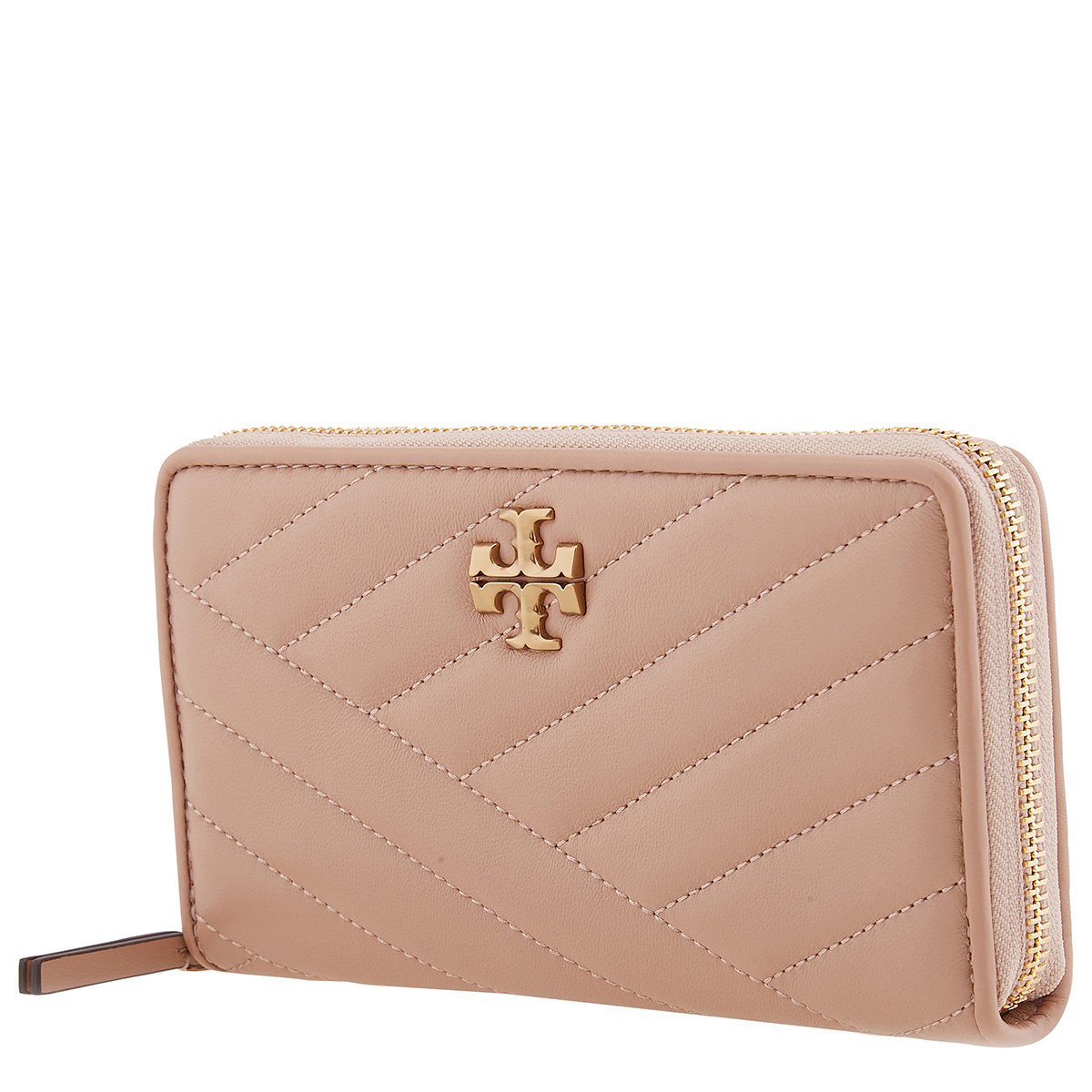 Tory Burch Devon Sand Kira Chevron Zip Continental Wallet 90348-288 ...