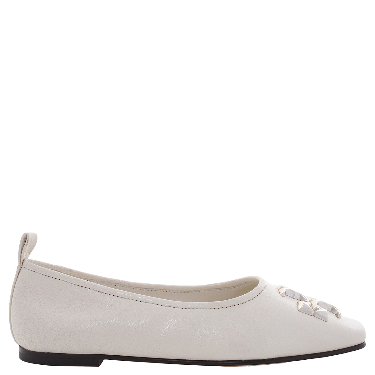 Tory Burch Ladies New Ivory Leather Eleanor Ballet Flats, Brand Size 5 ...