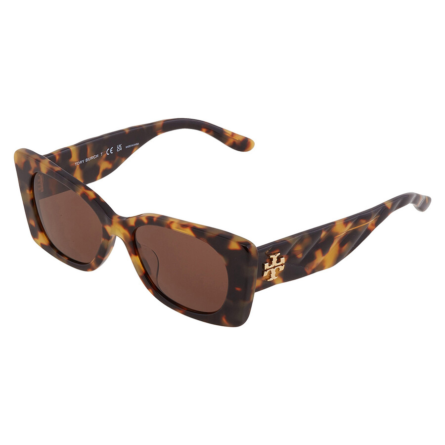 Tory Burch Solid Brown Irregular Ladies Sunglasses TY7189U 147473 52 ...