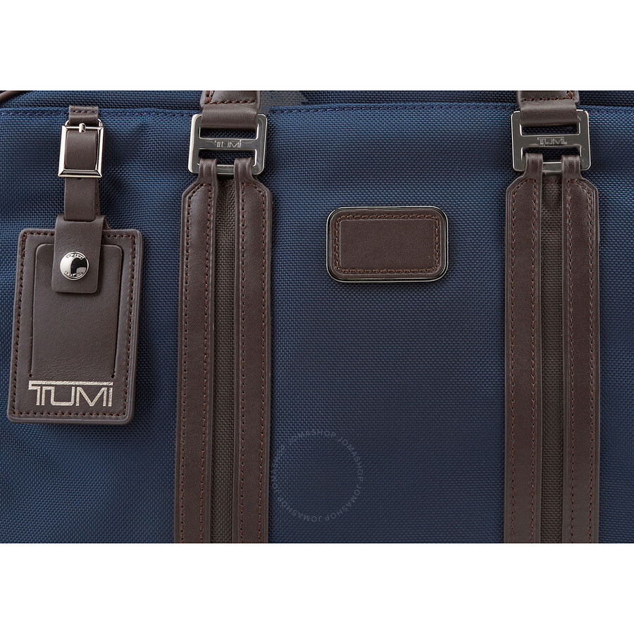 Tumi Jarvis Laptop Brief In Navy/Dark Brown 068409NYDBE 0742315570594 - Handbags - Jomashop