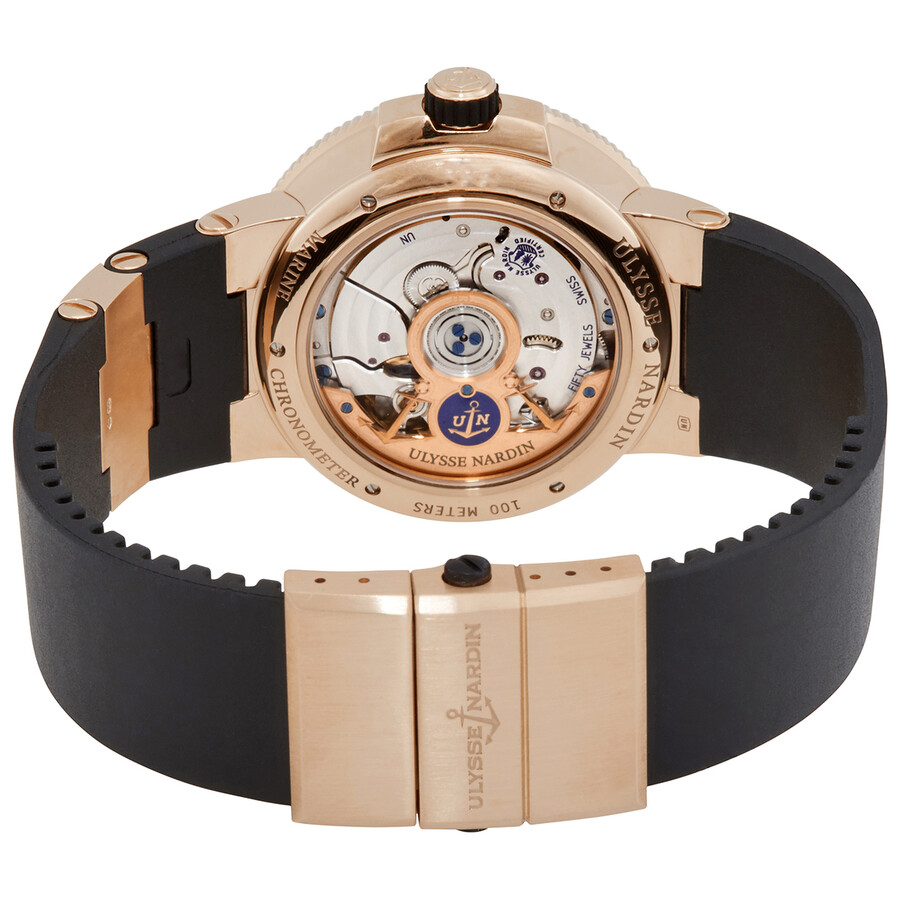 Ulysse Nardin Marine Chronometer Manufacture Automatic 18kt Rose Gold Men's Watch 1186-126-3/61 ...