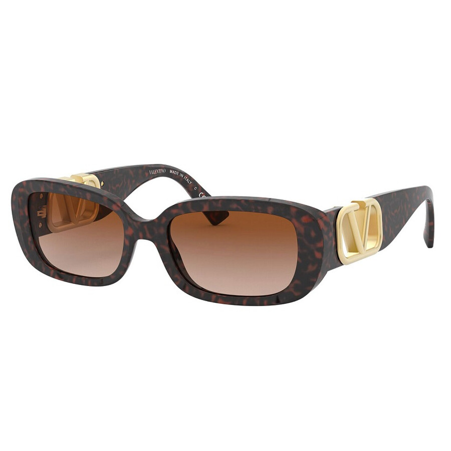 Valentino Garavani Brown Gradient Oval Ladies Sunglasses VA4067 515013 ...
