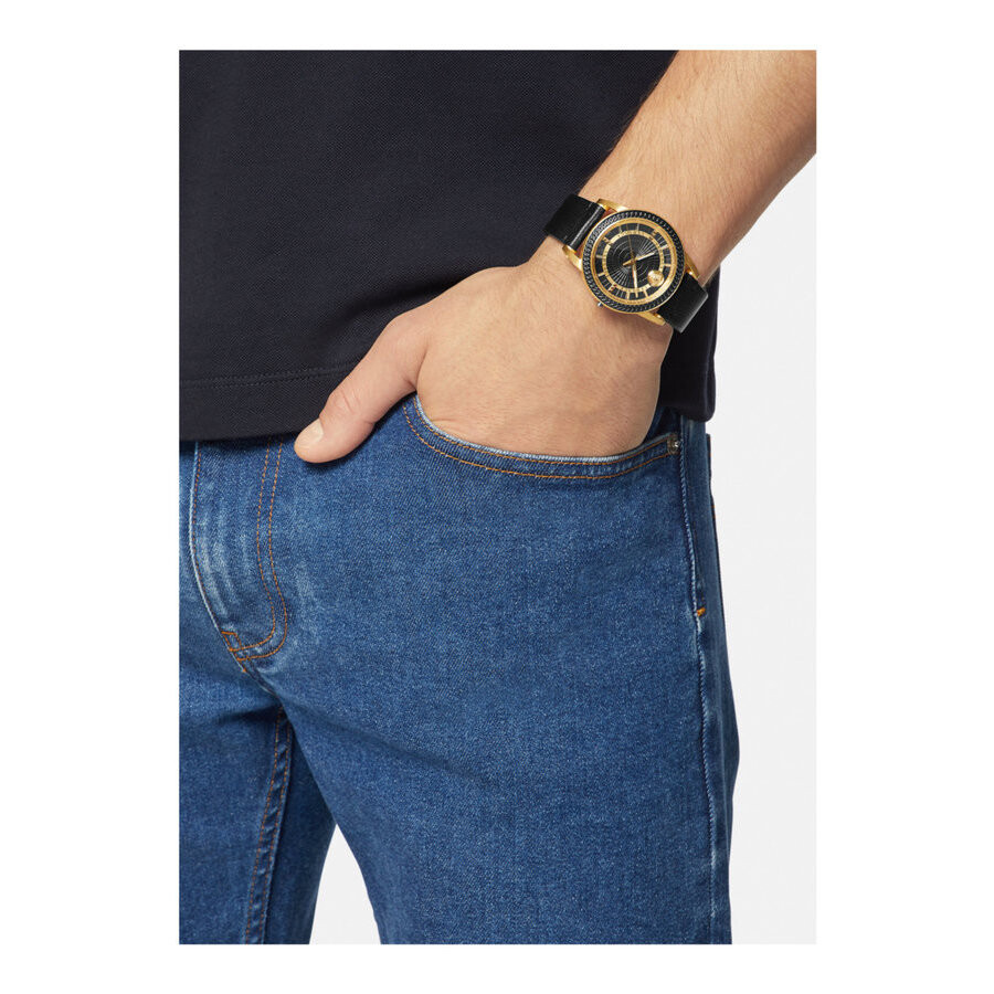 Versace Code Quartz Men's Black Guilloche Dial Watch VEPO00320 ...